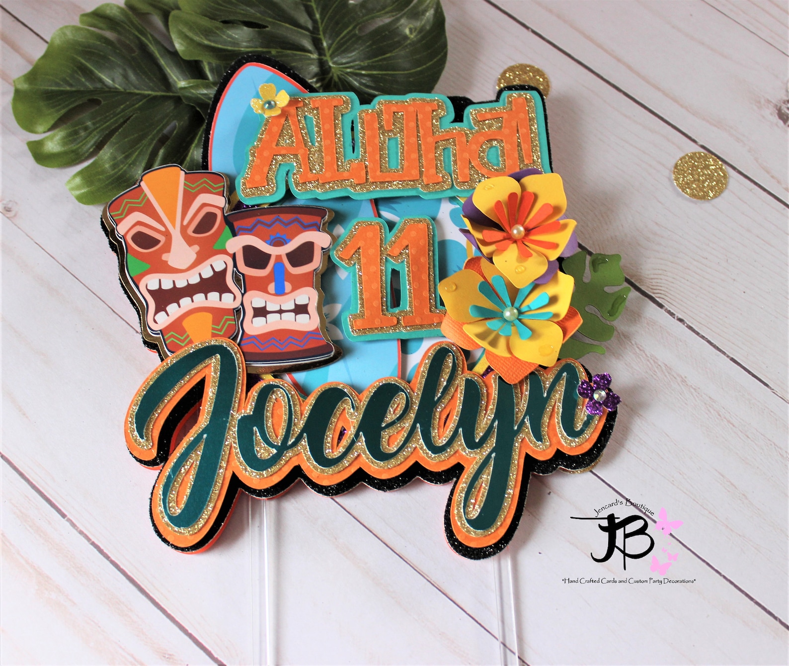 Luau Cake Topper, Hawaiian Cake Topper, Tropical Cake Topper, Aloha ...