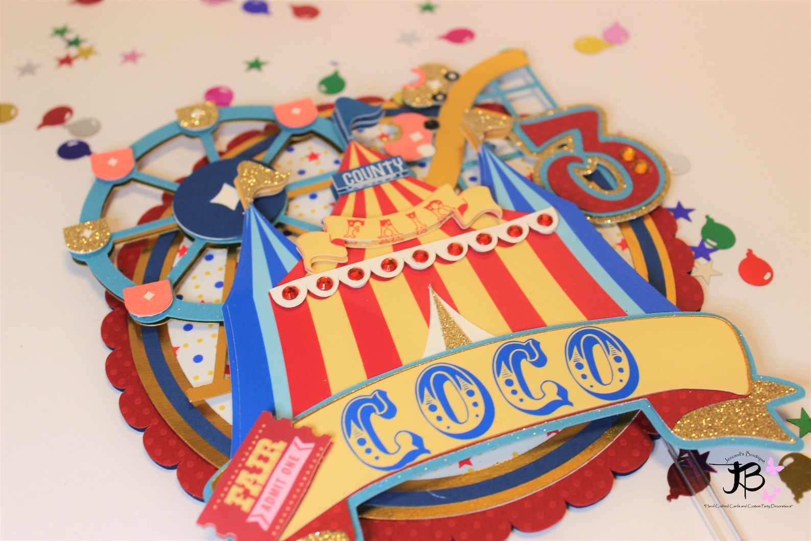 Carnival Cake Topper, Circus Cake Topper, County Fair Topper, Circus ...