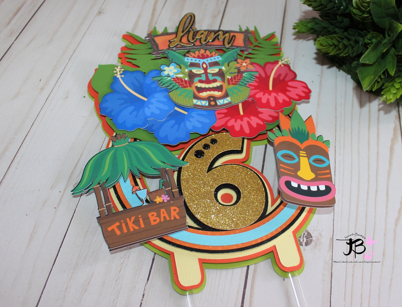Luau Cake Topper Hawaiian Cake Topper Aloha Cake Topper Etsy