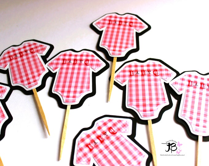 Baby Q Cupcake Toppers, Baby Q Theme Party, BB Q Cupcake Toppers, BB Q ...