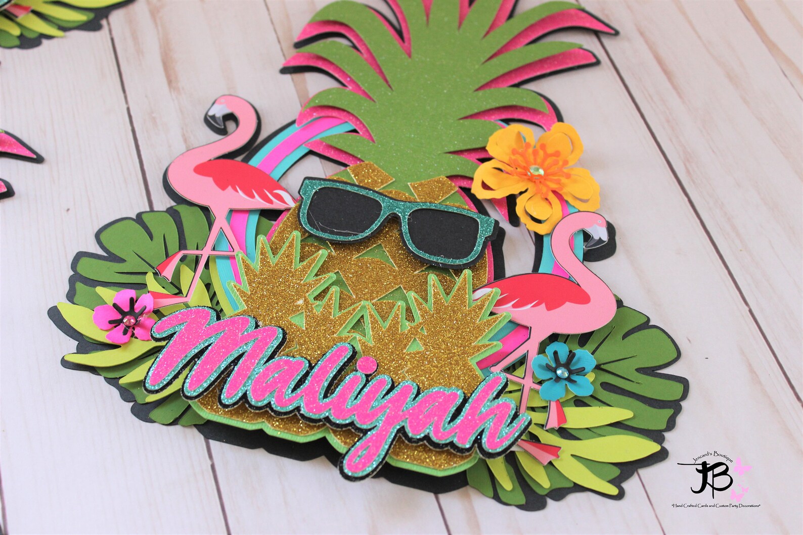 Luau Cake Topper, Tropical Pineapple Cake Topper, Hawaiian Cake Topper ...