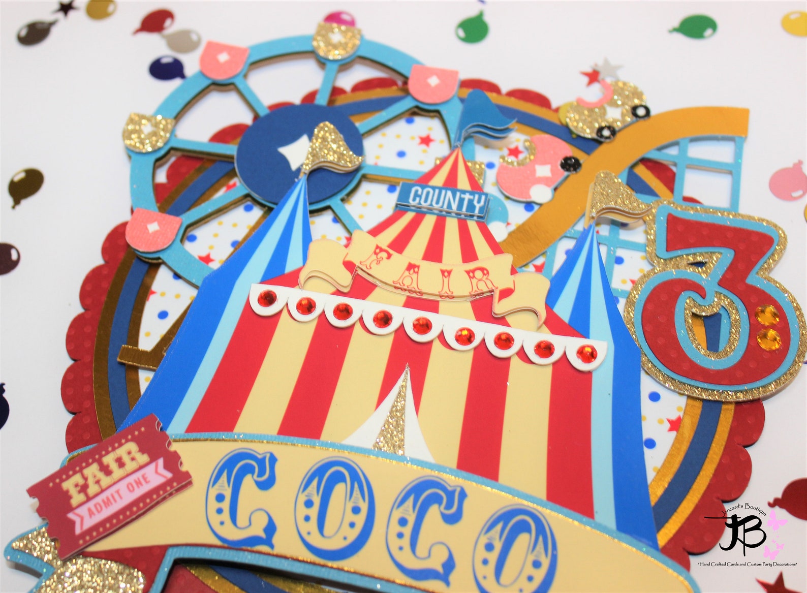 Carnival Cake Topper, Circus Cake Topper, County Fair Topper, Circus ...