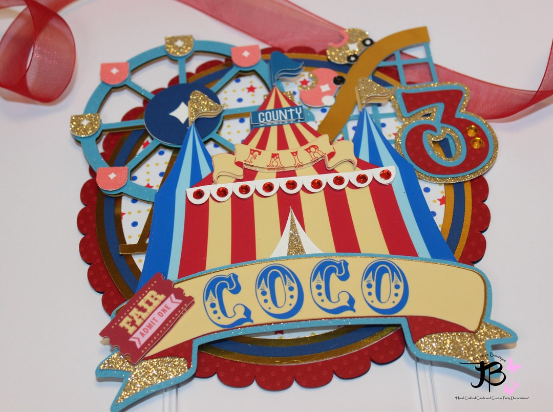Carnival Cake Topper, Circus Cake Topper, County Fair Topper, Circus ...
