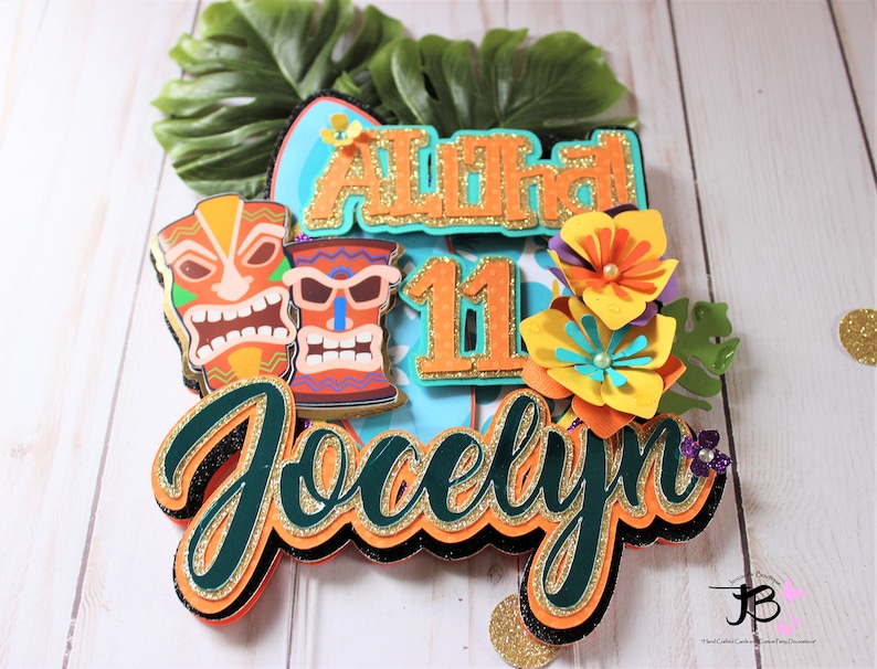 Luau Cake Topper, Hawaiian Cake Topper, Tropical Cake Topper, Aloha ...