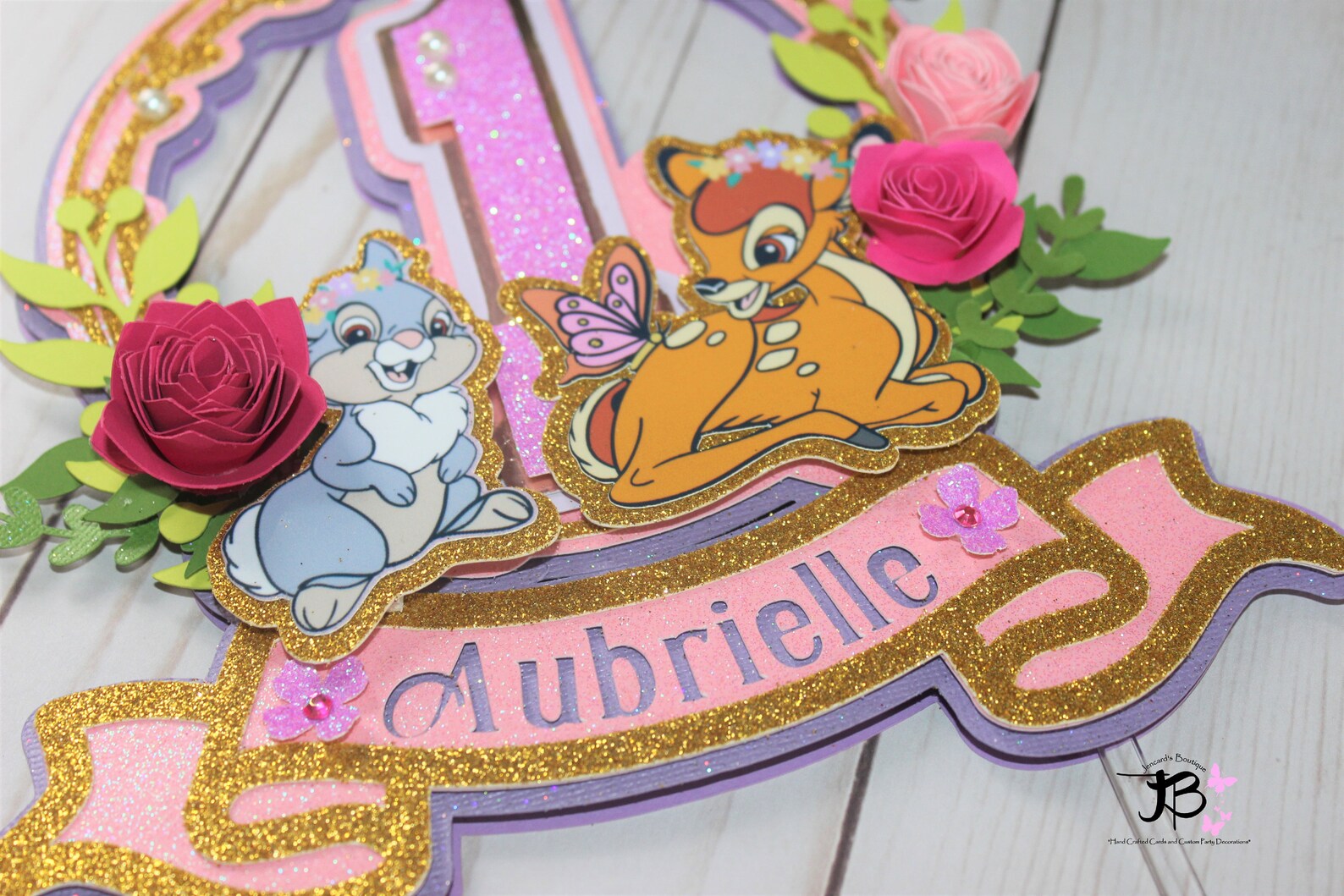 Bambi Cake Topper Bambi Floral Cake Topper Bambi First - Etsy