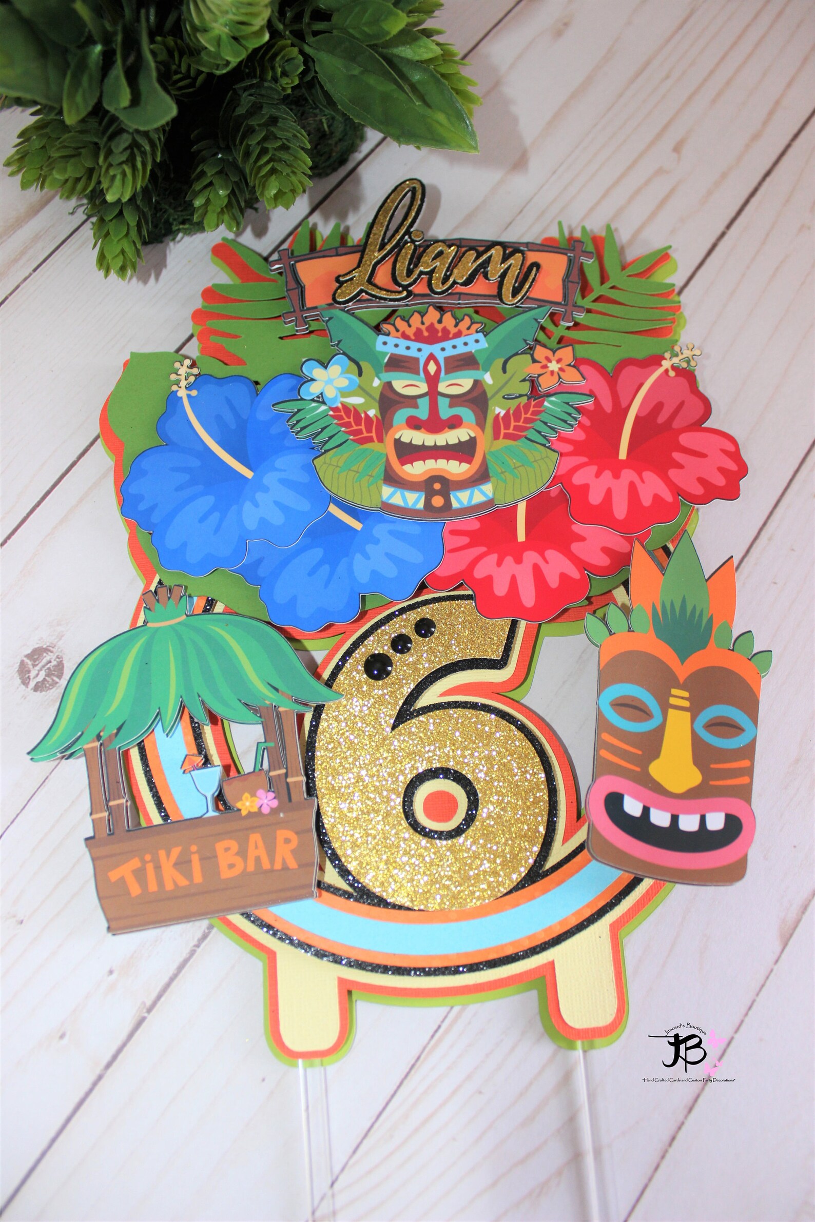 Luau Cake Topper Hawaiian Cake Topper Aloha Cake Topper Etsy