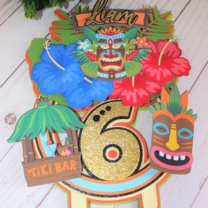 Luau Cake Topper, Hawaiian Cake Topper, Aloha Cake Topper, Luau ...
