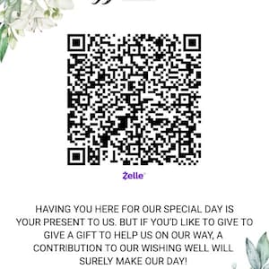 Wedding Wishing Well With QR Code, Personalized Couple Cash Gift Card ...