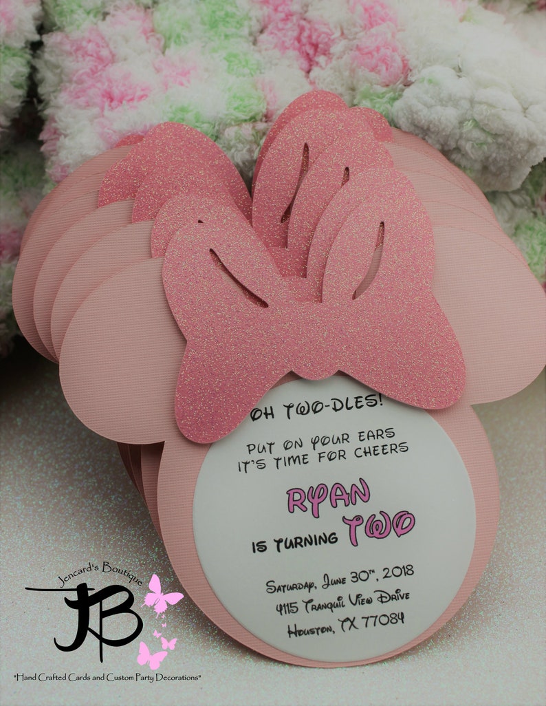 Minnie Mouse Invitations Handmade Minnie Mouse Invitations - Etsy