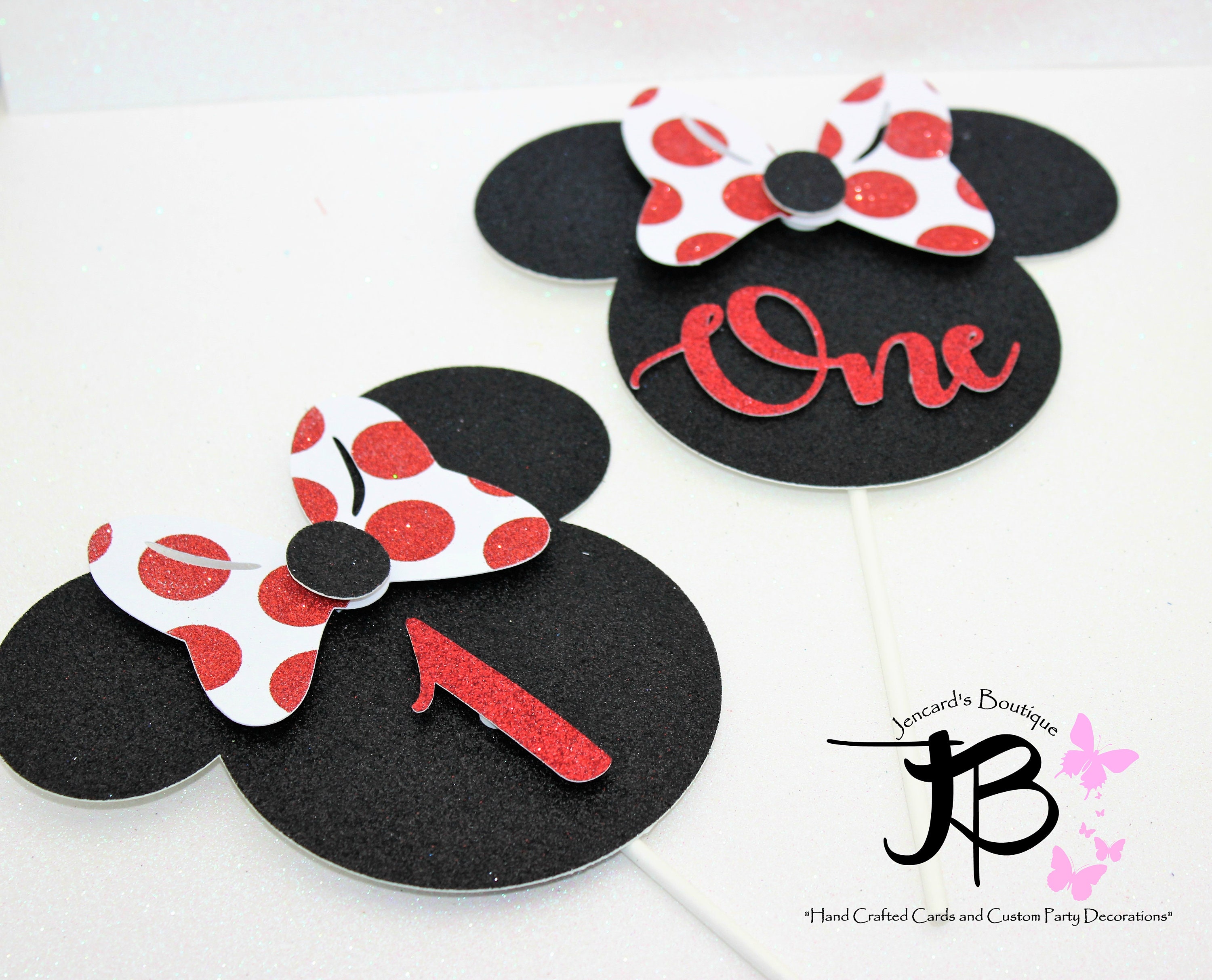 Minnie Mouse Cake Toppers Red Polka Dots Bow Minnie Mouse - Etsy