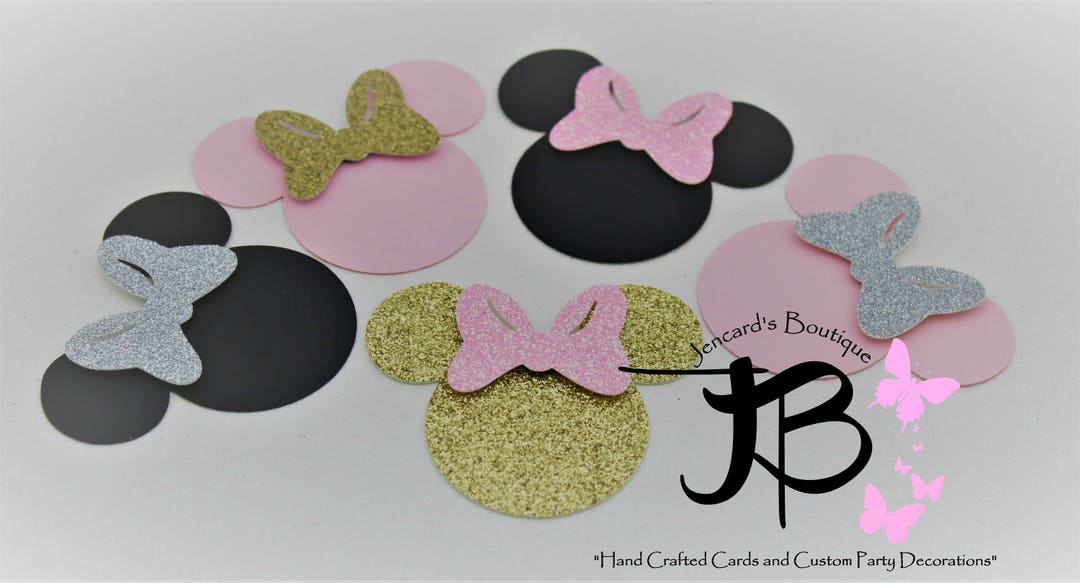 Minnie Mouse Paper Cutouts, Minnie Scrapbook, Minnie Party Decorations ...