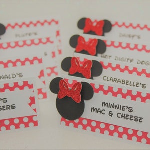 12 Minnie Mouse Food Labels, Minnie Mouse Birthday, Minnie Mouse Place ...