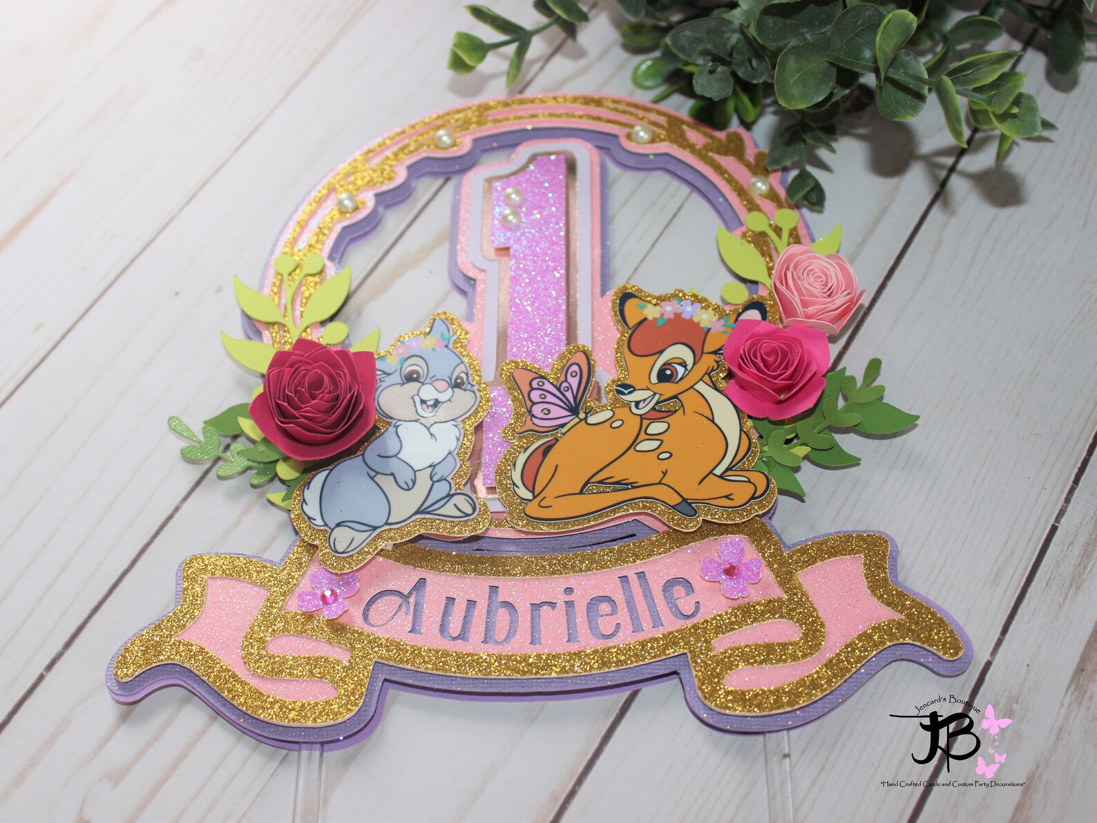 Bambi Cake Topper Bambi Floral Cake Topper Bambi First - Etsy