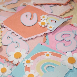 Rainbow Banner, Boho Banner, Hippie Banner, Retro Banner, Two Groovy ...