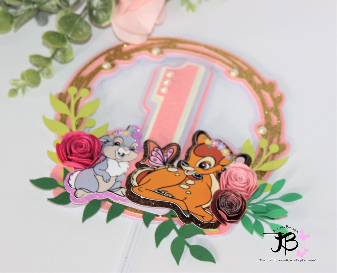 Bambi Cake Topper Bambi Floral Cake Topper Bambi First | Etsy