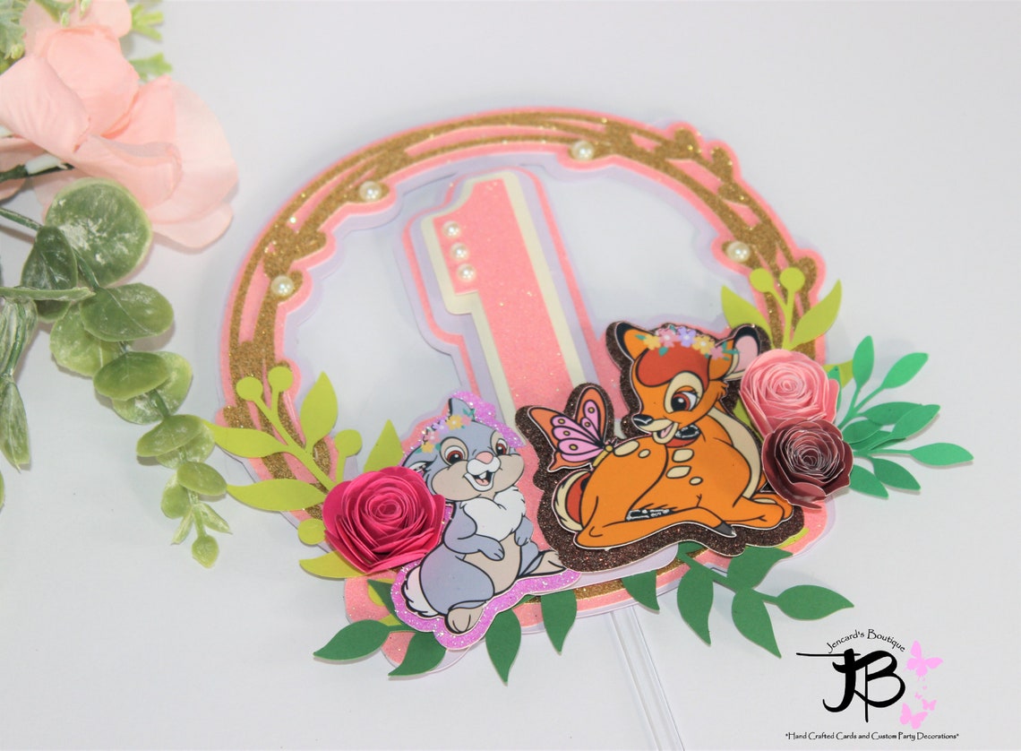 Bambi Cake Topper Bambi Floral Cake Topper Bambi First | Etsy