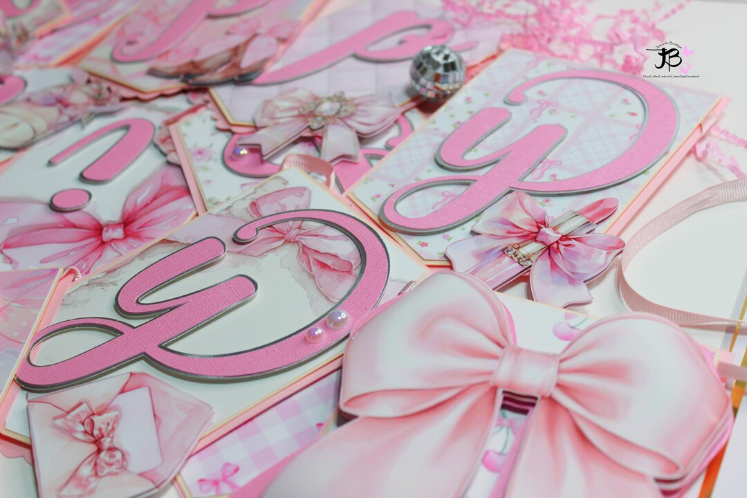 Coquette Birthday Banner, Coquette Bow Birthday, Pink Bow Birthday ...