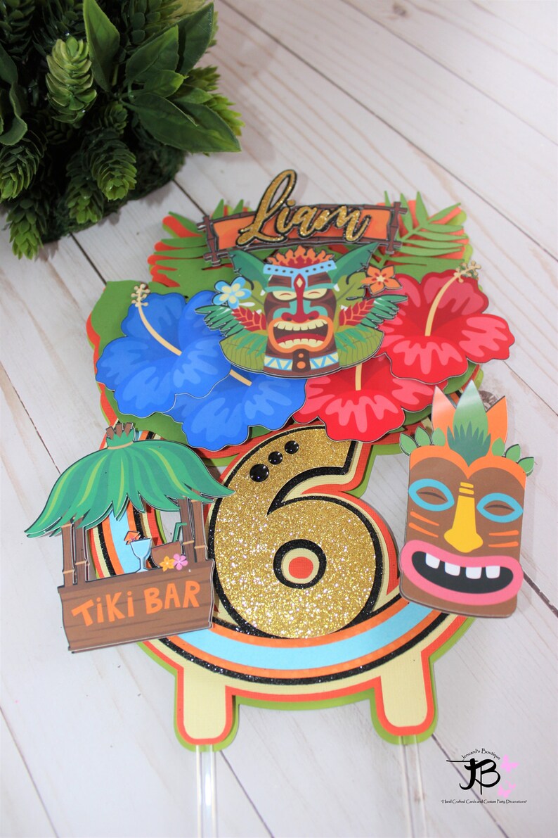 Luau Cake Topper Hawaiian Cake Topper Aloha Cake Topper - Etsy