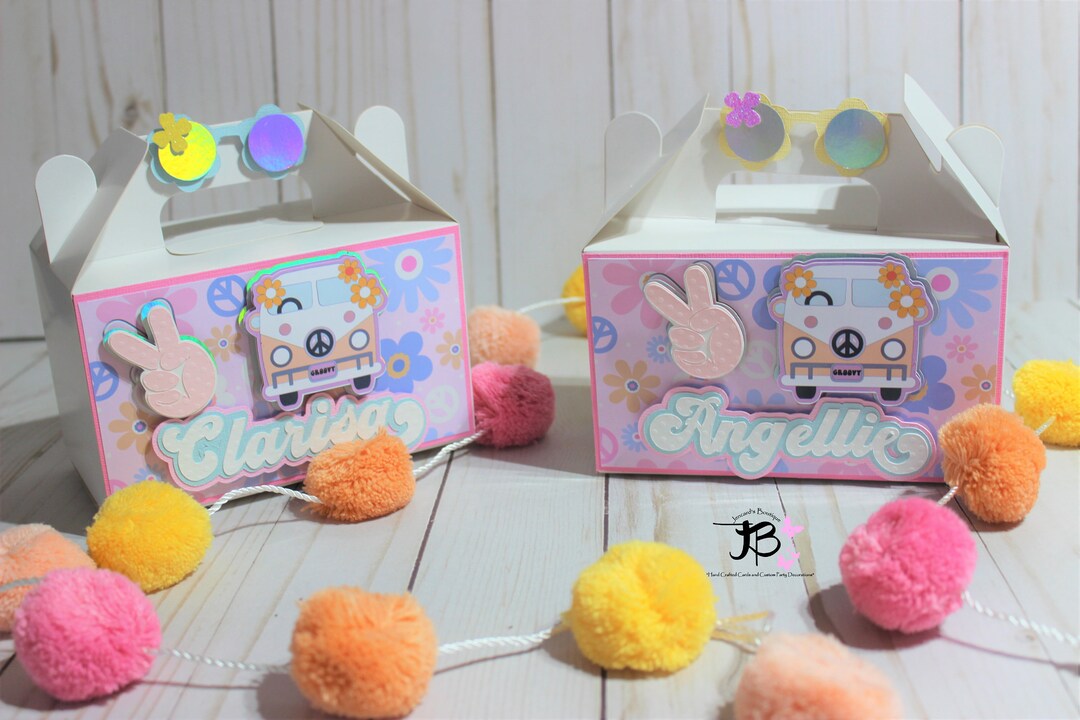 Groovy Gable Box, Retro Gable Box, Groovy Party Box, Groovy Treat Boxes ...