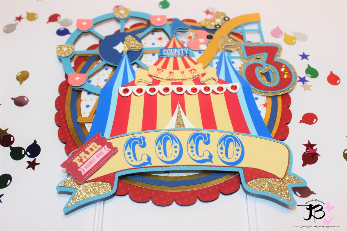 Carnival Cake Topper Circus Cake Topper County Fair Topper | Etsy