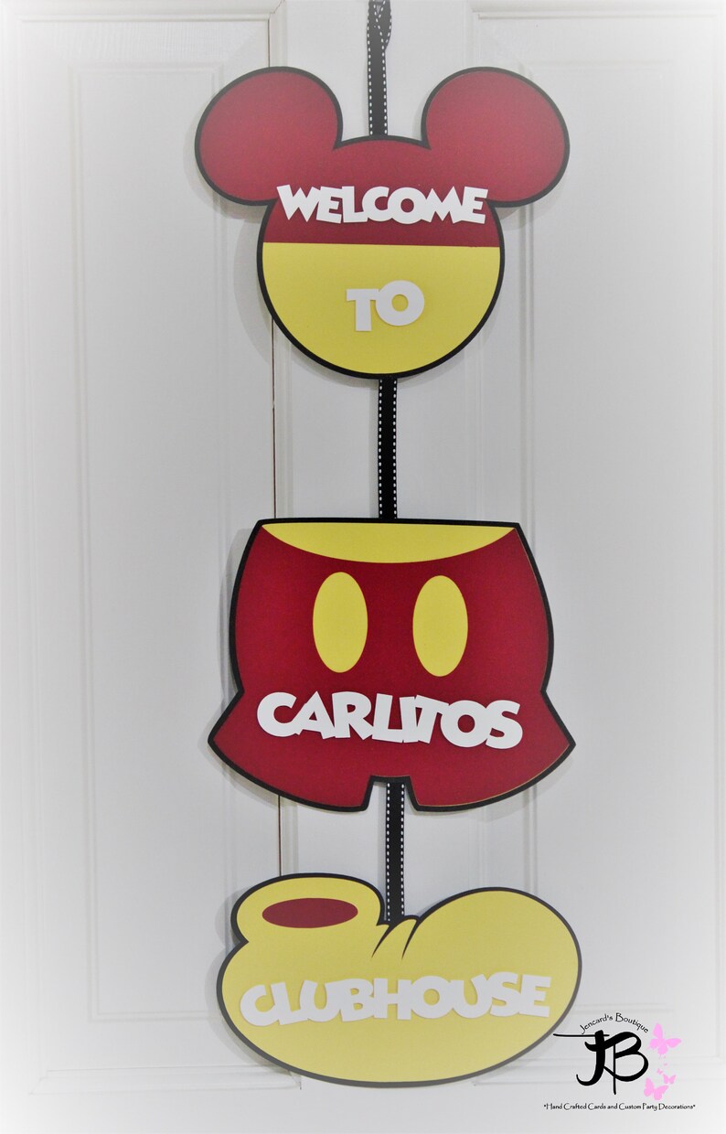 Mickey Mouse Door Sign Mickey Mouse Birthday Door Sign - Etsy