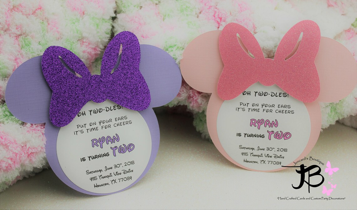 Minnie Mouse Invitations Handmade Minnie Mouse Invitations | Etsy