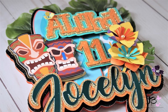 Luau Cake Topper Hawaiian Cake Topper Tropical Cake Topper - Etsy Finland