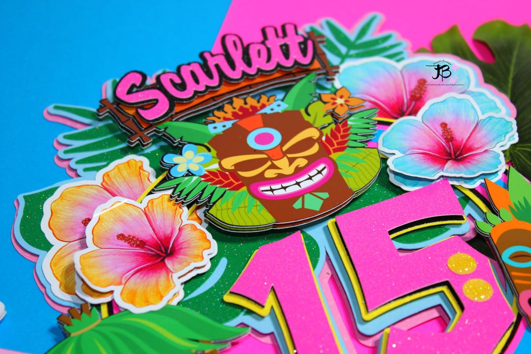 Luau Cake Topper, Hawaiian Cake Topper, Aloha Cake Topper, Luau ...