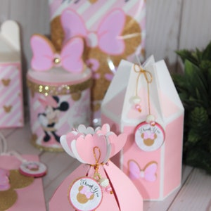 Minnie Favor Boxes, Minnie Gable Boxes, Minnie Treat Bags, Minnie Bow ...