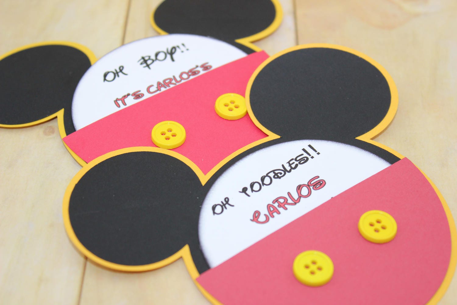 Handmade Mickey Mouse Invitations Mickey Birthday - Etsy