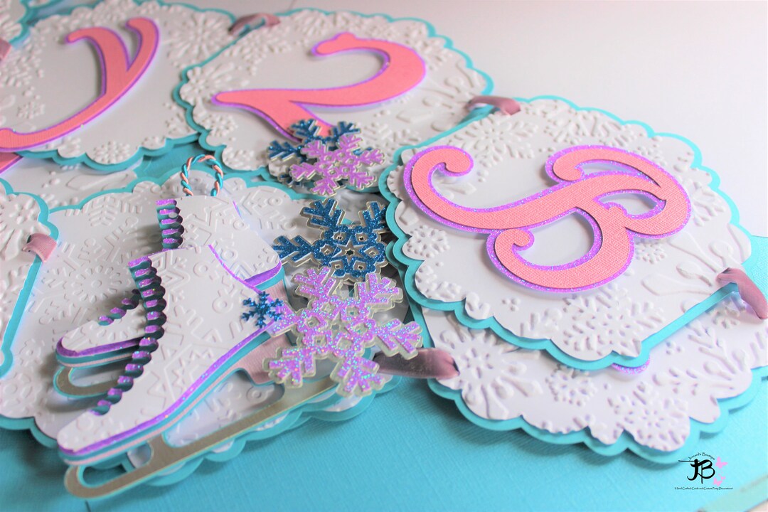 Frozen Banner, Ice Skating Banner, Frozen Birthday Banner, Skate Party ...