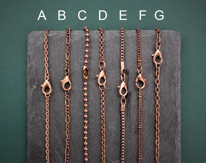 Copper Chain Necklace, Handmade Chain, Oxidized Solid Copper Chain - Etsy