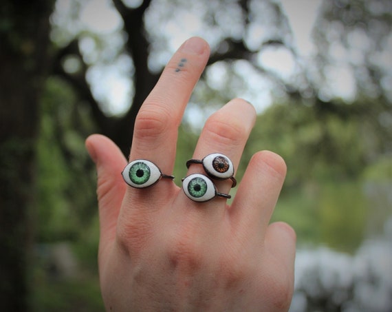 Eyeball Ring Green Electroformed Mens Eye Ring Taxidermy - Etsy