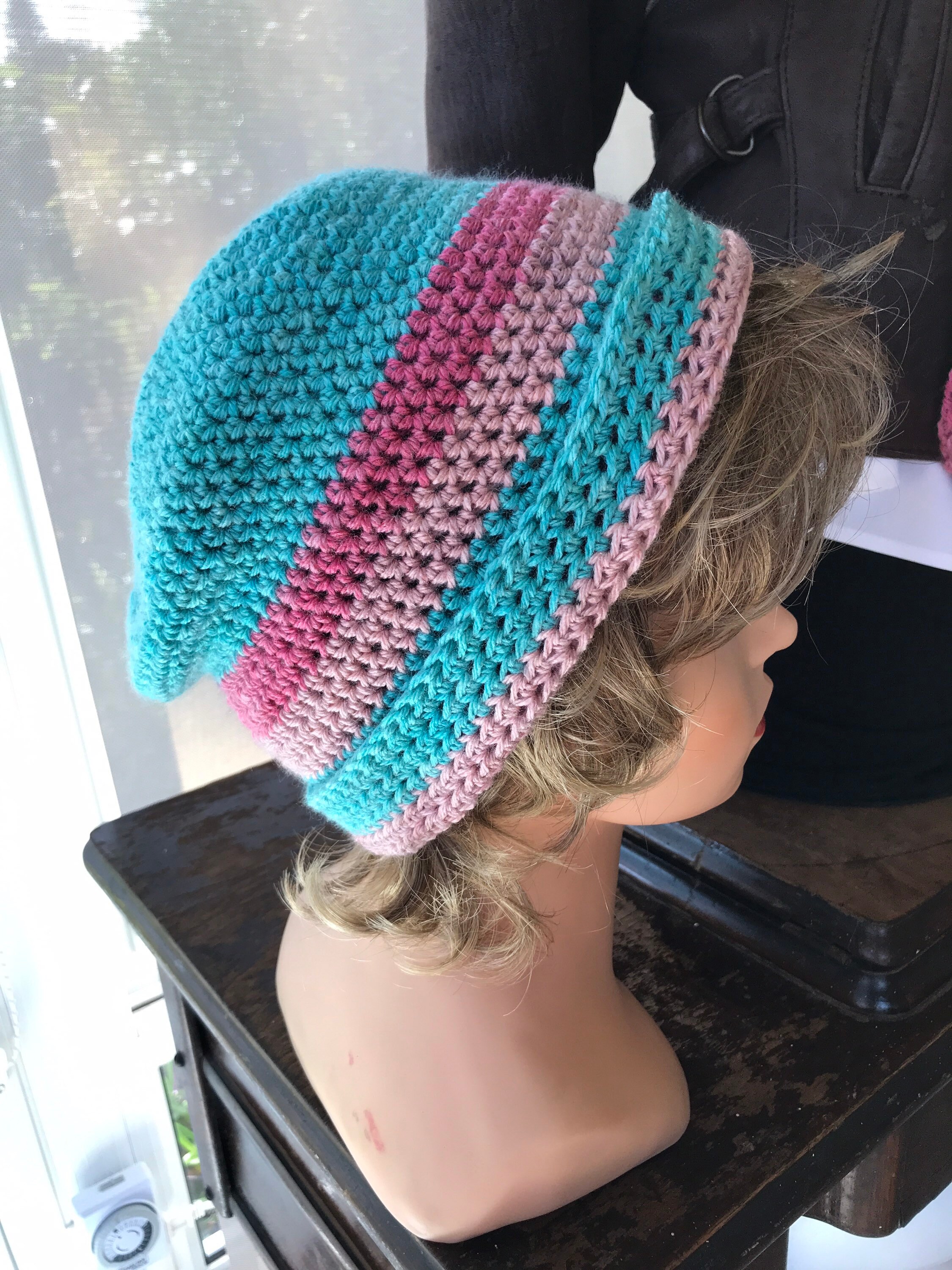 Hand crocheted scarf and hat in a textured waves pattern. | Etsy