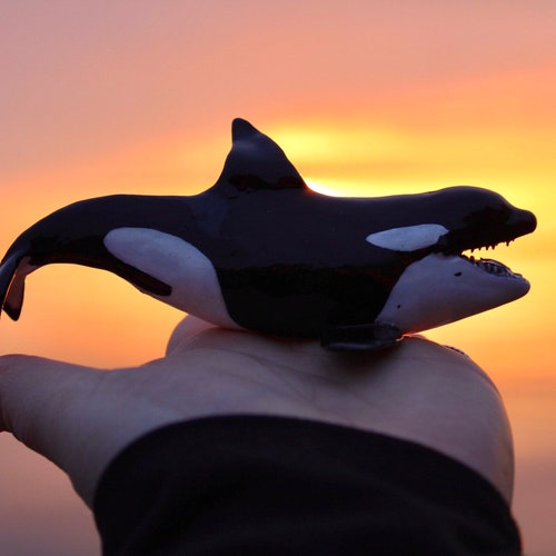 Silver Orca Killer Whale Necklace Sterling Silver Killer | Etsy