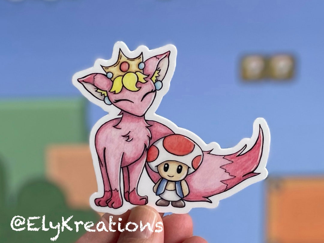 Fox Princess Peach Vinyl Sticker, Fanart, Fan Art, Waterproof ...