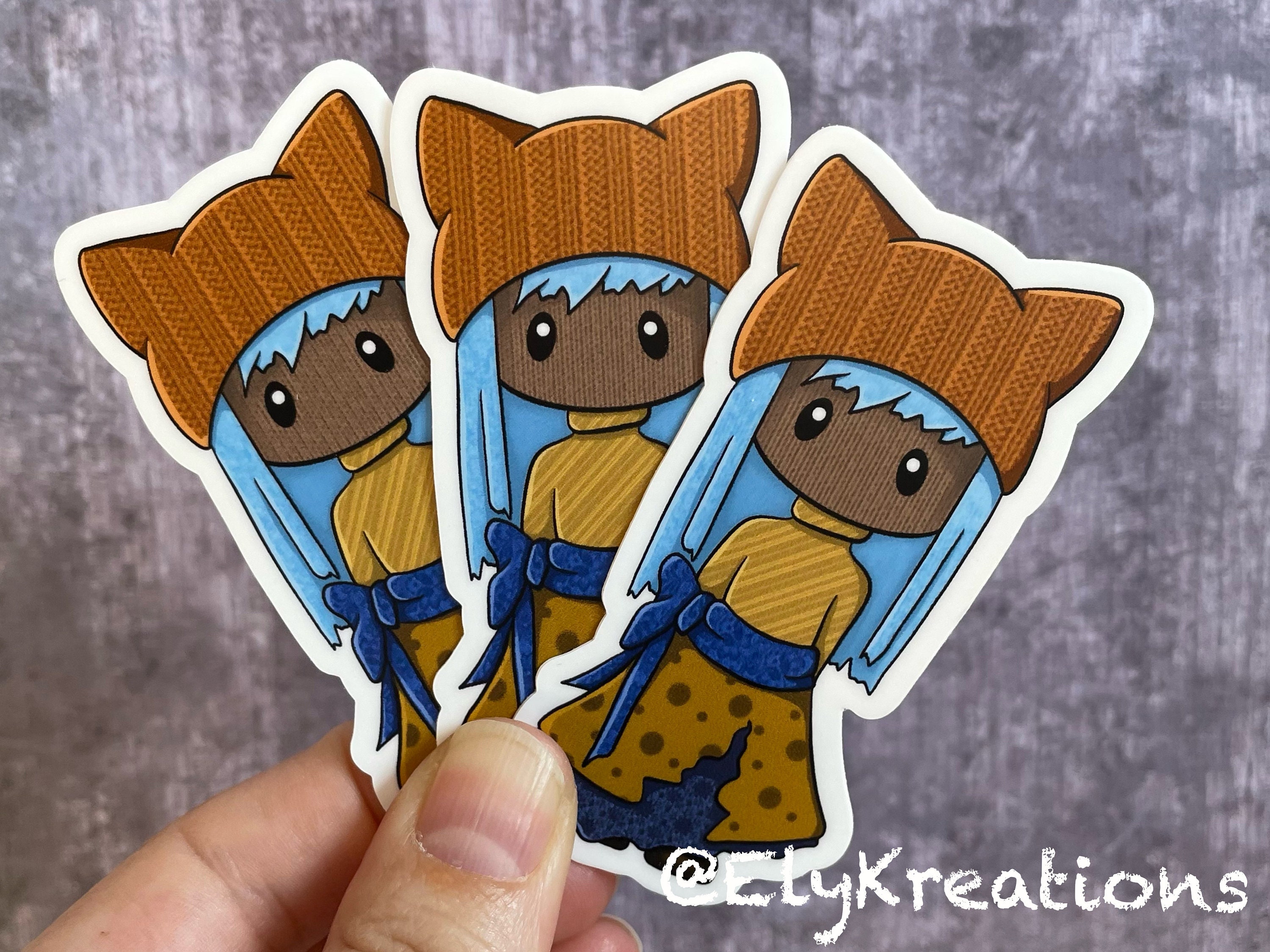 Doll Vinyl Sticker Waterproof Cute Original Character - Etsy