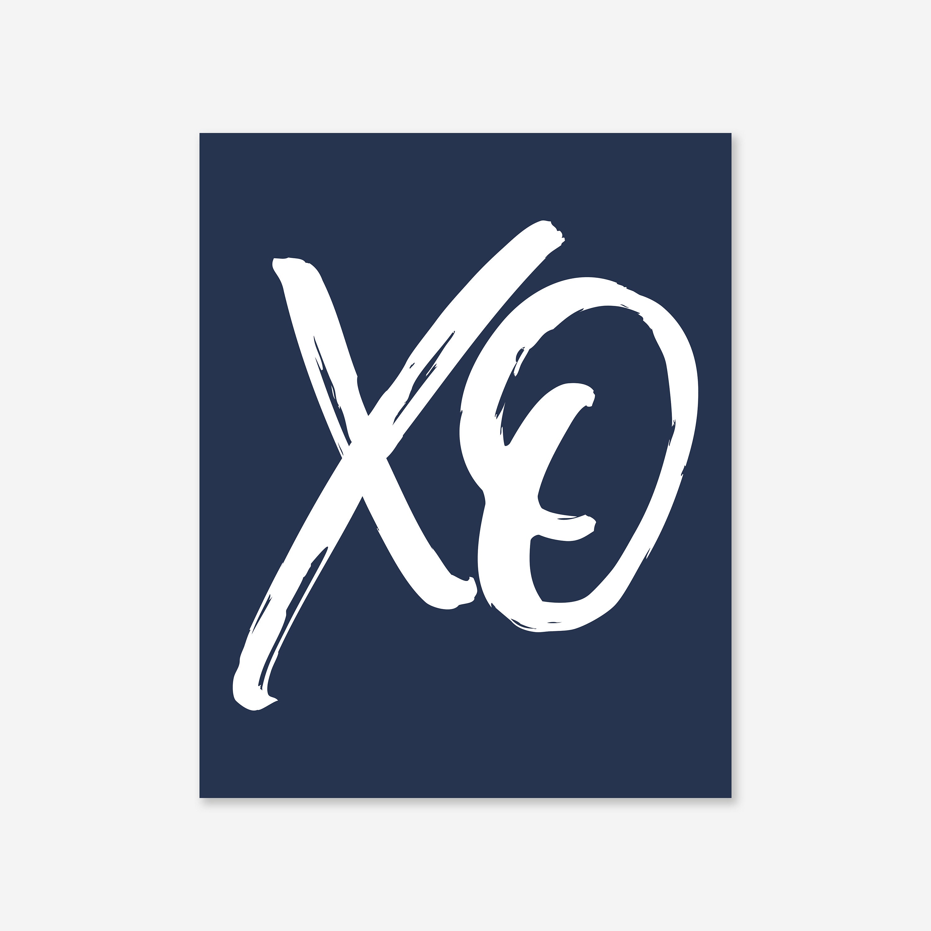 XO Navy Blue Print Instant Download Wall Art Blue Hugs and - Etsy