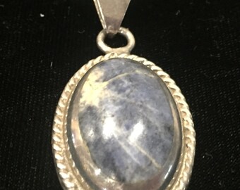 Blue stone pendant | Etsy