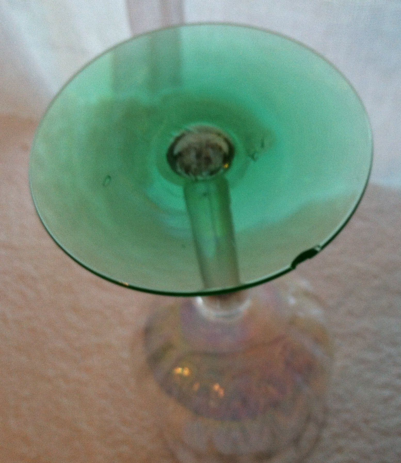 Six Vintage Tiffin Glass Wines With Green Bases & Iridescent Bowls - Etsy