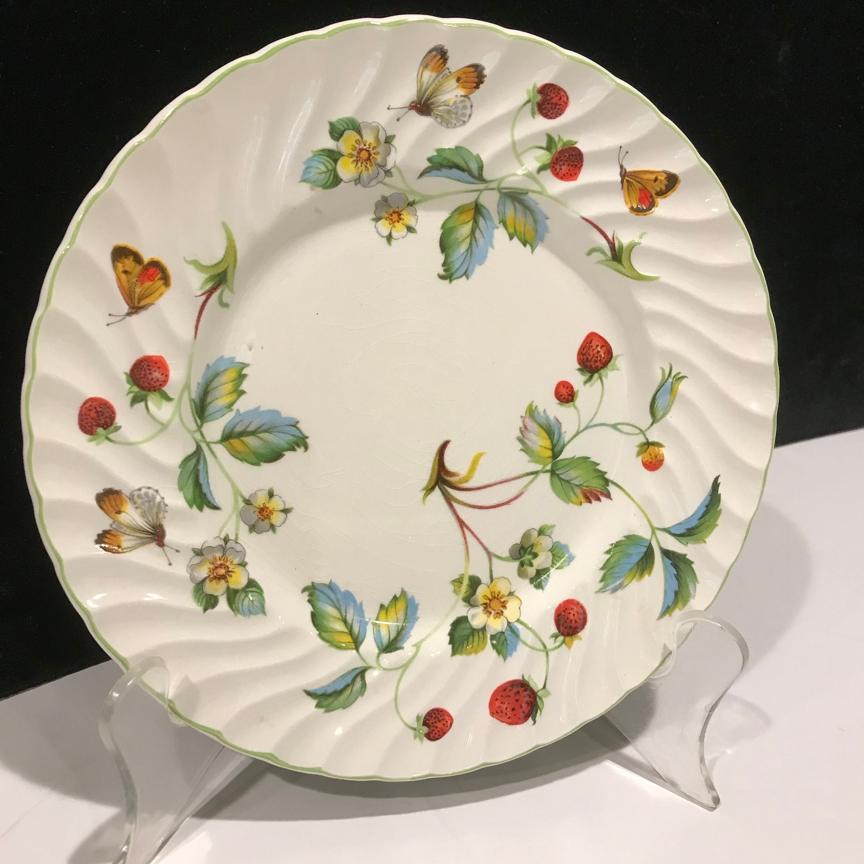 Vintage"old Foley" Plate With Strawberries - Etsy