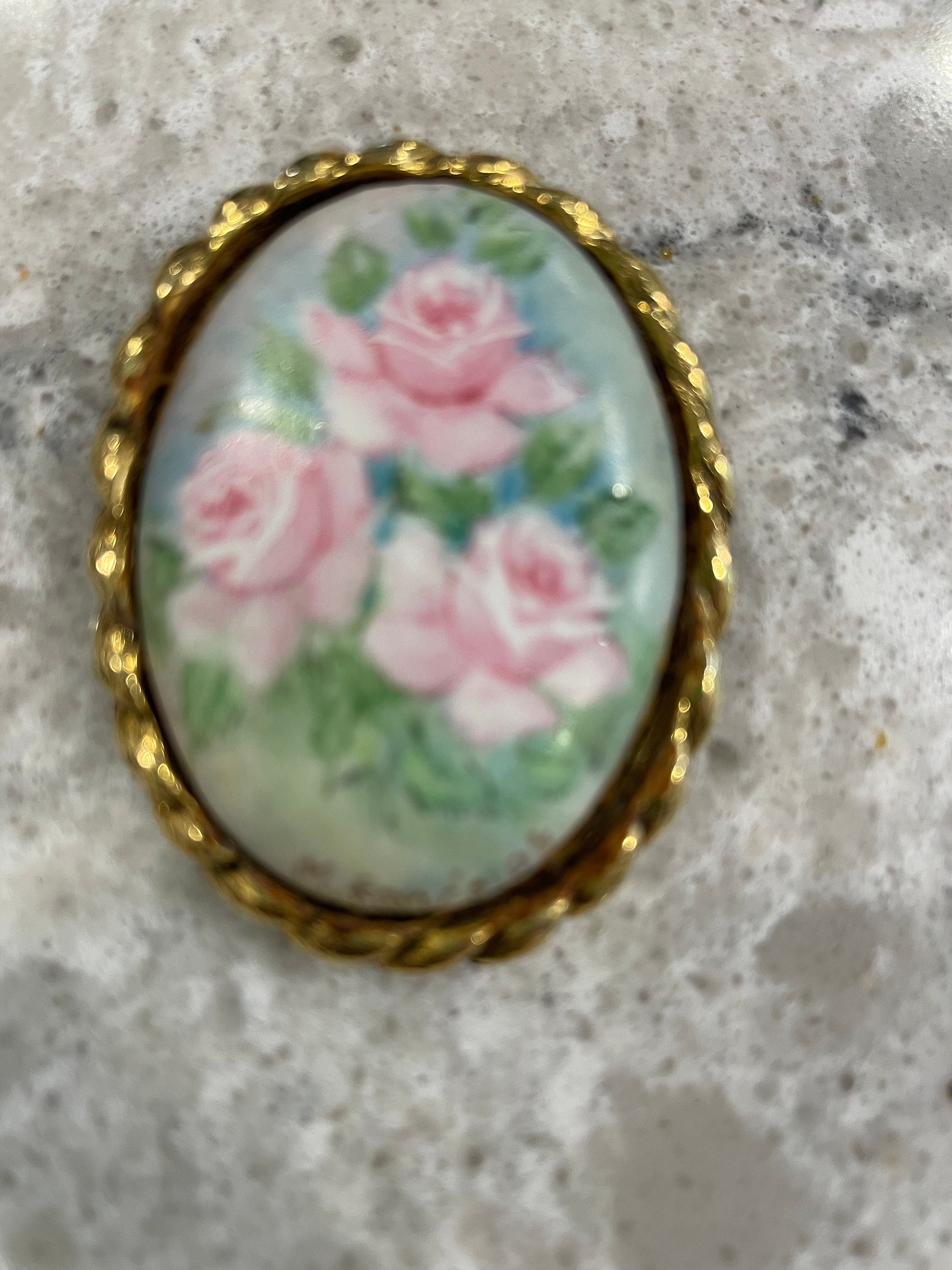 Handpainted Hand Signed Rose Pin - Etsy