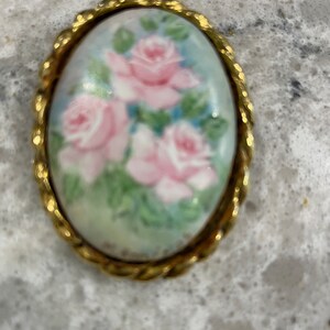 Handpainted Hand Signed Rose Pin - Etsy