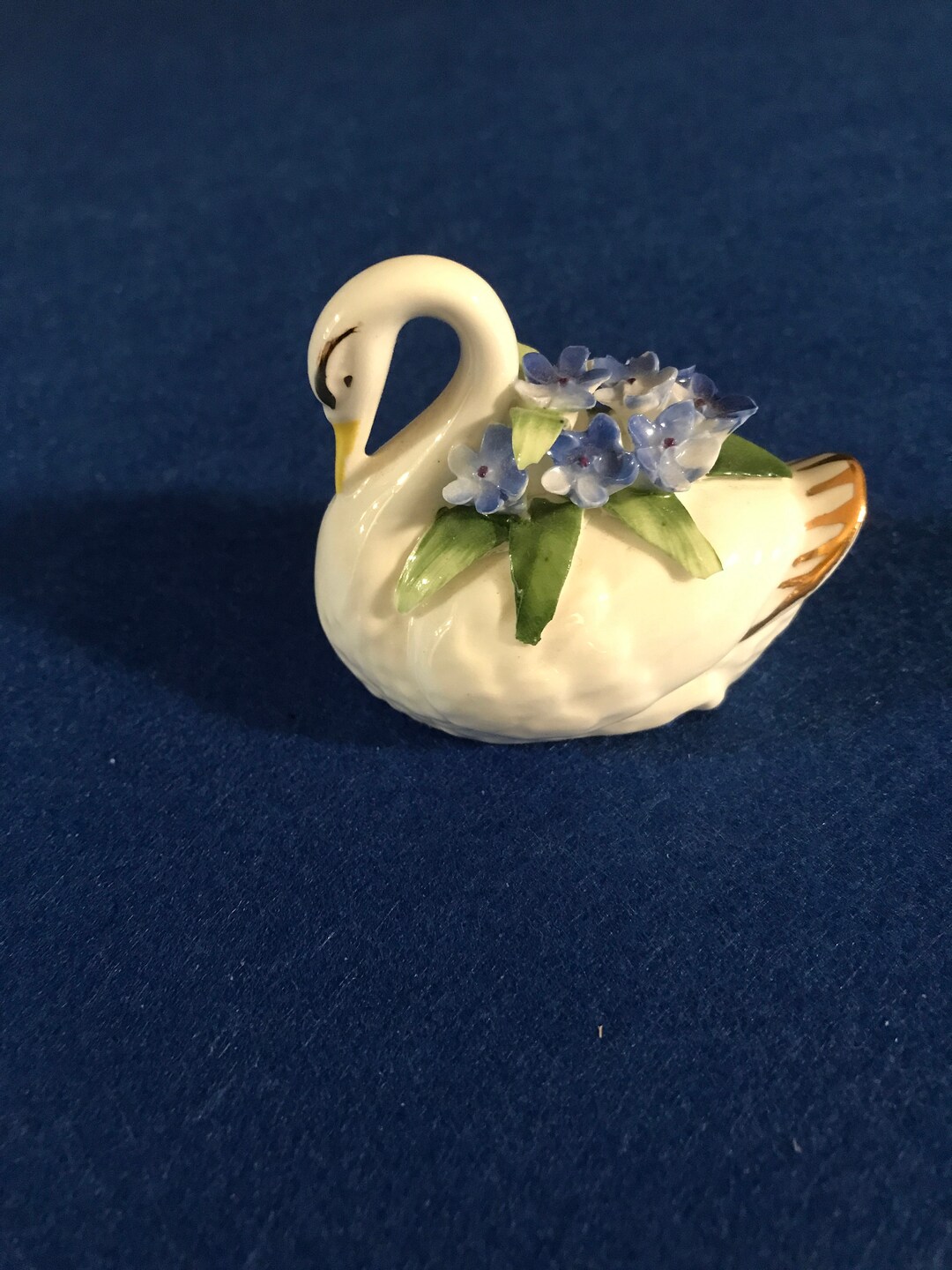 Vintage Miniature Swan Trimmed in Gold - Etsy