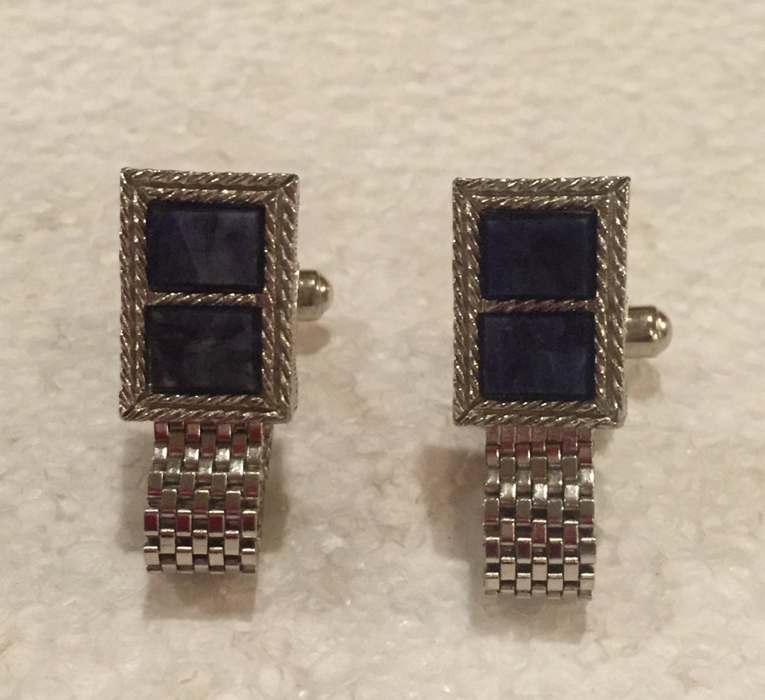 Vintage Wrap Around Cufflinks - Silvertone - Etsy