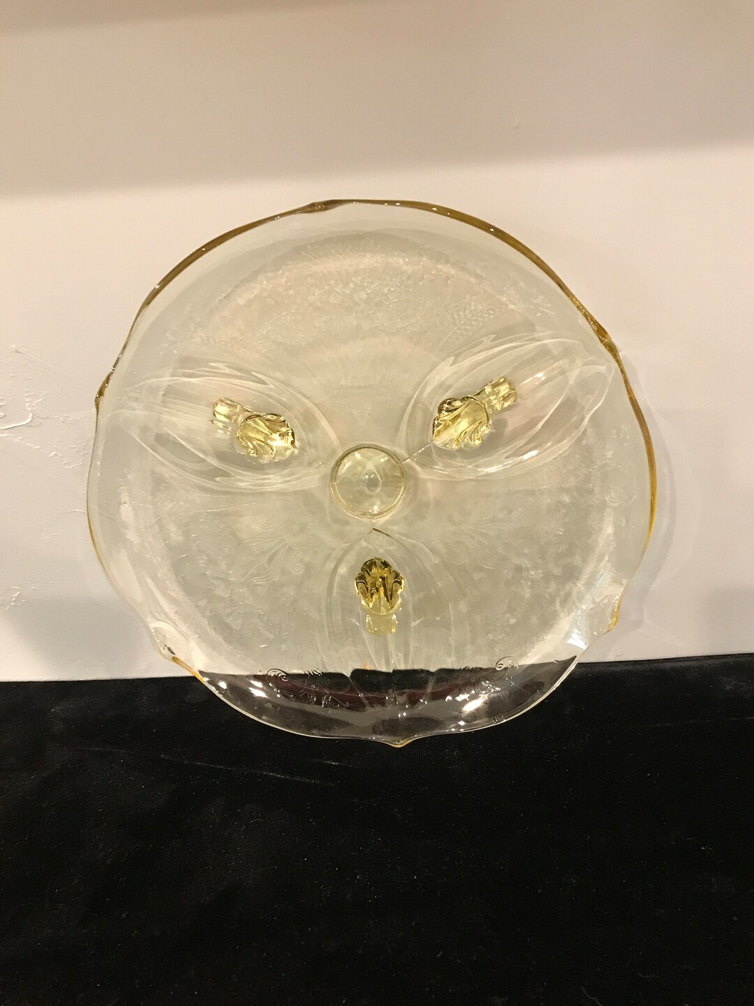 Pale Yellow Depression Glass Cake/sandwich Plate - Etsy