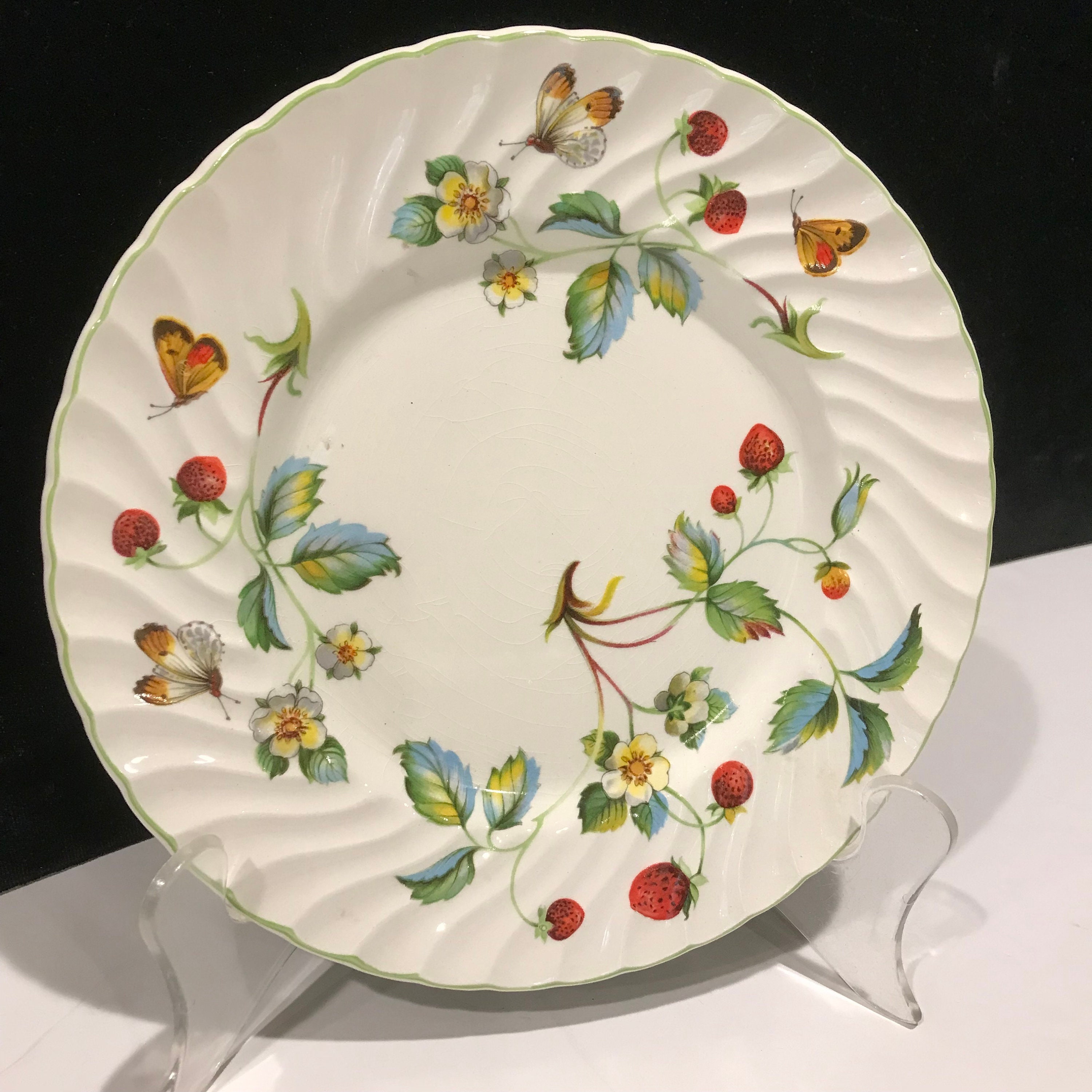 Vintageold Foley Plate With Strawberries - Etsy