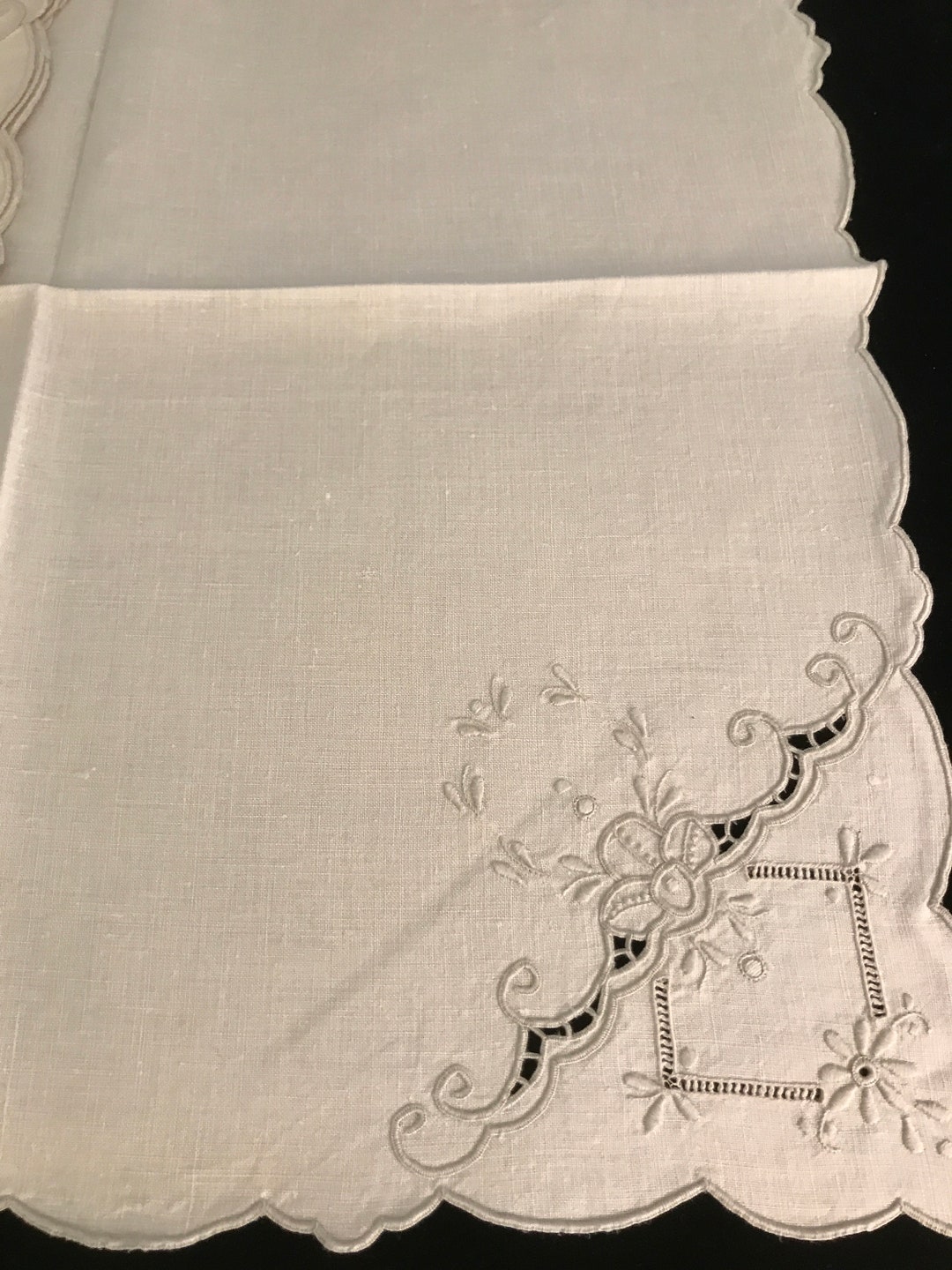 Set Madeira Cutwork & Embroidered Dinner Napkins - Etsy