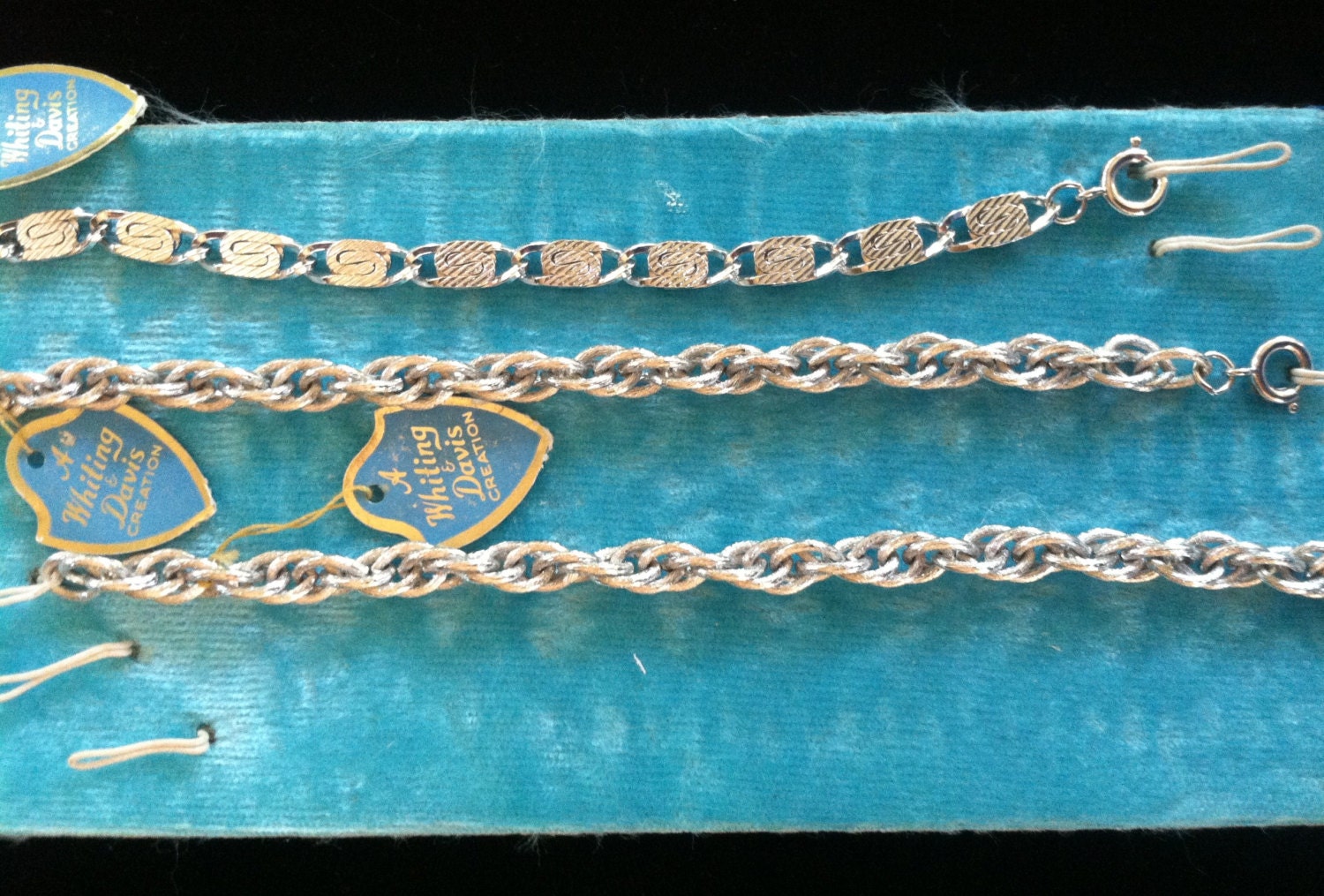 Three Vintage Silver Tone Whiting Davis Bracelets - Etsy