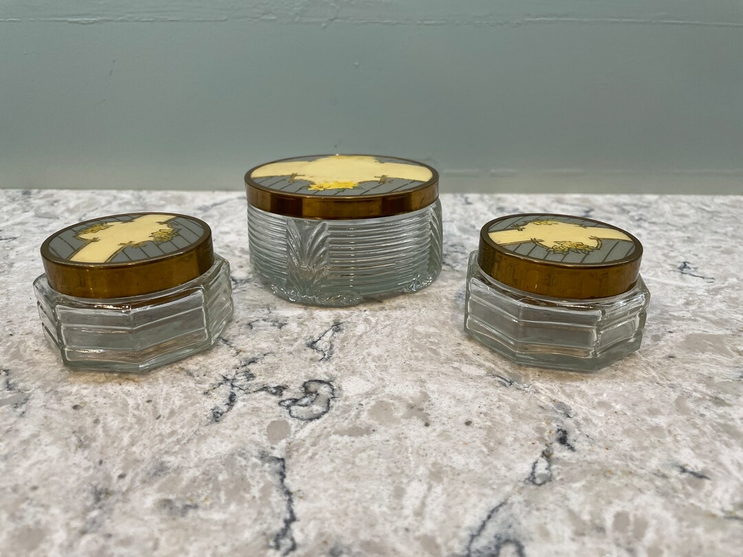 Vintage Art Deco 3 Piece Vanity Set - Etsy